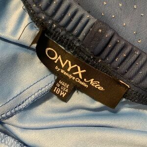 Onyx Nite | Dresses | Onyx Nite Halter Sparkle Metallic Blue Ombre Maxi ...